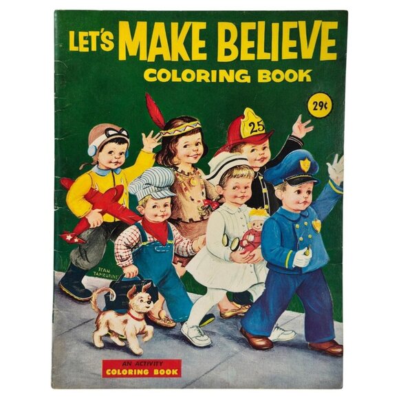 Toys | Vintage Coloring Book Lets Make Believe Activity Book 195s ...